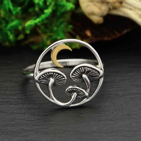 Bronze Adjustable Branch and Mushroom Ring